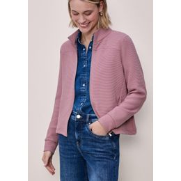 Street One Damen Cardiganclouded blush, Gr. 34, unifarben, Web, 86% Baumwolle, 12% Polyester, 2% Elasthan, Strickjacken, mit Turtleneck