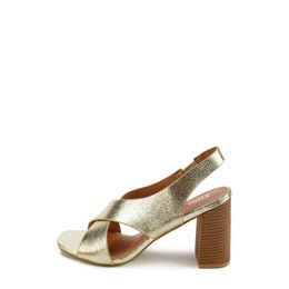 FINDLAY Damen Sandale "CALA", Gr. 40, gold, Lederimitat, Schuhe, mit Absatz in Korkoptik