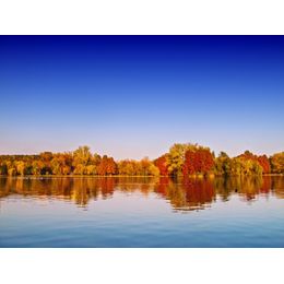 papermoon Fototapete "Autumn Lake", B/L: 2m x 1,49m, Bahnen: 4 Stk., bunt, Tapeten