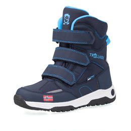 Trollkids M&auml;dchen Klettstiefel "Lofoten Winter", Gr. 29, blau, Synthetik, Textil, mehrfarbig, Schuhe, wasserdicht