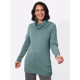 WITT Damen Longpullover mit halsfernem Rollkragen, jade, Gr&ouml;&szlig;e 36