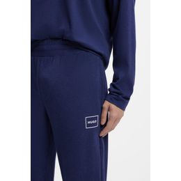 HUGO UNDERWEAR Damen Sweatpants "Laze Pants CW", Gr. L, blau, Jersey, Obermaterial: 95% Baumwolle, 5% Elasthan, Basic, Hosen, mit angesetztem Bund