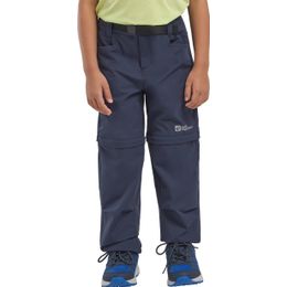 Jack Wolfskin M&auml;dchen Zip-off-Hose "ACTIVE ZIP OFF PANTS K", blau, Gr. 116, Obermaterial: 100% Polyester. Futter: 100% Polyester, Hosen