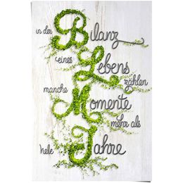 Poster Reinders, B:61cm H:91,5cm, gr&uuml;n, Papier, K&uuml;che, Bilder, "Bilanz des Lebens Spruch"