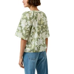 s.Oliver Damen Klassische Blusekhaki aop, Gr. 34, bedruckt, Web, Obermaterial: 84% Viskose, 16% Polyamid, Blusen, mit All-Over Print