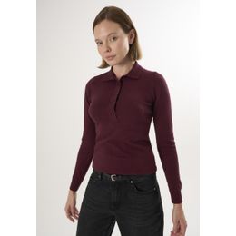 FELIX HARDY Damen Polokragenpullover "Pullover mit Rollkragen und Kn&ouml;pfen"bordeaux, Gr. M, 100% Baumwolle, Pullover