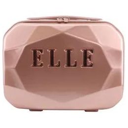 Kosmetiktasche ELLE, Gr. B/H/T: 16,5cm x 25,5cm x 33cm, pink (rosa), Kunstfaser, unifarben, Taschen Kosmetiktasche, mit vollst&auml;ndig gef&uuml;ttertem Innenraum