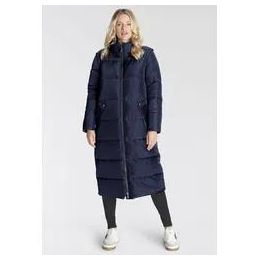 Steppmantel Only "ONLIRINA X-LONG 2IN1 PUFFER OTW", Damen, Gr. XS (34), blau (night sky), Web, Obermaterial: 100% Polyester, l&auml;ssig geschnitten kniebedeckend, abnehmbar, M&auml;ntel Steppmantel, auch als Weste tragbar