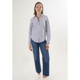 FELIX HARDY Damen Langarmbluse "Gestreiftes Langarmhemd", blau, Gr. S, 97% Baumwolle, 3% Elasthan, Blusen