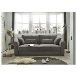 Schlafsofa ED EXCITING DESIGN "Angelina", braun, B:250cm H:95cm T:125cm, 92% Polyester, 8% Nylon, Sofas, Schlafsofa, mit Bettkasten & 4 Zierkissen