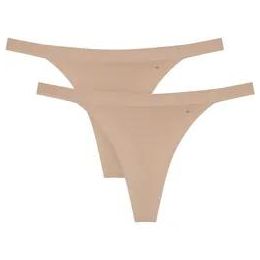 String Triumph "Smart Natural", Damen, Gr. 2, beige (neutral beige), Single Jersey, Obermaterial: 87% Modal, 13% Elasthan, unifarben, bequem, Unterhosen String, modern, minimalistisch, hoher Beinausschnitt, Single Jersey