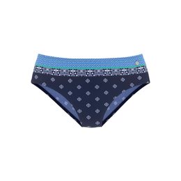 Lascana Damen Bikini-Hose "Jimer", blau, Gr. 42, gepunktet, Polyamid, Badehosen, mit dekorativem Druck