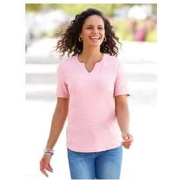 V-Shirt Casual Looks "Shirt", Damen, Gr. 48, lila (hortensie), 93% Polyester, 7% Elasthan, unifarben, V-Ausschnitt, Shirts