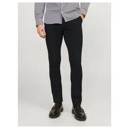 Jack & Jones Chinos JACK & JONES "JPSTMARCO &ndash; Chinos mit Stretch f&uuml;r optimale Passform, Slim Fit", Damen, Gr. 31, L&auml;nge 32, schwarz, Web, Obermaterial: 68% Polyester, 29% Viskose, 3% Elasthan, unifarben, slim fit normal, Hosen, unifarben, modisch, slim fit, Web