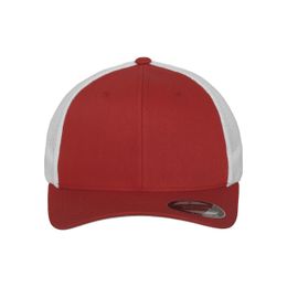 Flexfit Herren Flex Cap "Flexfit Unisex Flexfit Mesh Trucker 2-Tone"rot, wei&szlig;, Gr. L, 55% Baumwolle, 43% Polyester, 2% Elasthan, Caps