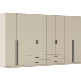 Dreht&uuml;renschrank Rauch, B:360cm H:210cm T:54cmbeige (champagner), griffstangen graumetallic, Holzwerkstoff, Schr&auml;nke, "Kleiderschrank Garderobe GAMMA