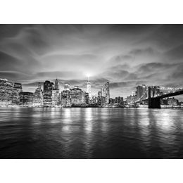 papermoon Fototapete "New York Schwarz & Wei&szlig;", B/L: 2m x 1,49m, Bahnen: 4 Stk., schwarz, Schlafzimmer, Tapeten
