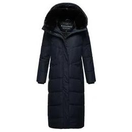 Steppmantel Navahoo "Hingucker XIV", Damen, Gr. M (38), blau (dunkelblau), Obermaterial: 100% Polyester. Futter: 100% Polyester. Wattierung: 100% Polyester, gerade ca. Mitte Wade, hoch geschlossener Ausschnitt, eng Rippstrickb&uuml;ndchen, M&auml;ntel Steppmantel, Damen Wintermantel mit abnehmbaren Kunstfellkragen