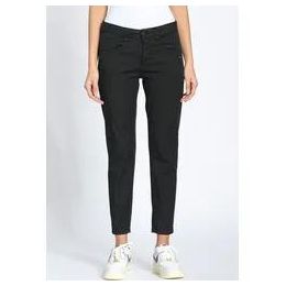 5-Pocket-Hose Gang "94AMELIE CROPPED", Damen, Gr. 32, N-Gr, schwarz, Web, Obermaterial: 97% Baumwolle, 3% Elasthan, unifarben, relaxed fit kn&ouml;chelfrei, Hosen 5-Pocket-Hose, mit doppelter Passe und doppelter, rechter Ges&auml;&szlig;tasche