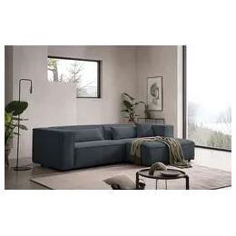 Ecksofa "PIARA mit Kedernaht, Cord, Leinenoptik o. Strukturstoff, Couch, L-Form", grau (dunkelgrau), B:267cm H:66cm T:167cm, 100% Polyester, LeGer Home by Lena Gercke, Sofas, Ecksofa, wahlweise Ottomane rechts/links, schwarze F&uuml;&szlig;e, bequemer Sitzkomfort