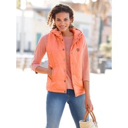 WITT Damen Steppweste mit Kapuze, papaya, Gr&ouml;&szlig;e 40