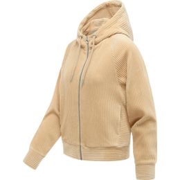 Ragwear Damen Sweatjacke "Corduly Cordy"sand26, Gr. XXL, Material: 76% Baumwolle, 20% Polyester, 4% Elasthan, Sweatjacken, Freizeitjacke Zip-Hoodie