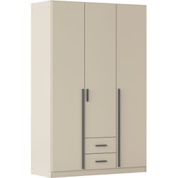 Dreht&uuml;renschrank Rauch, B:136cm H:210cm T:54cmbeige (champagner), griffstangen graumetallic, Holzwerkstoff, Schr&auml;nke, "Kleiderschrank Garderobe GAMMA