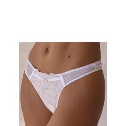 Lascana Damen String, Gr. 48, wei&szlig;, Mesh, Obermaterial: 88% Polyamid, 12% Elasthan, Unterhosen, mit feinem Glitzergarn