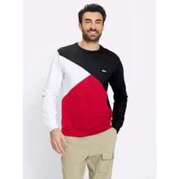 Catamaran Sports Herren Sweatshirt mit Rippb&uuml;ndchen, schwarz-rot, Gr&ouml;&szlig;e 44/46
