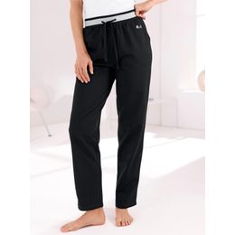 feel good Damen Dehnbund-Hose, schwarz-steingrau, Gr&ouml;&szlig;e 26/27