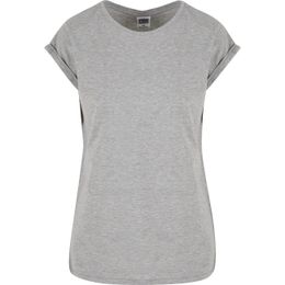 Urban Classics Damen Kurzarmshirt "Urban Classics Damen Ladies Extended Shoulder Tee"grau, Gr. XS, unifarben, 100% Baumwolle, Shirts