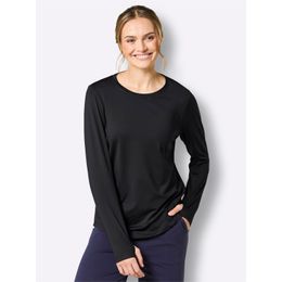 Catamaran Sports Damen Funktionsshirt mit abgerundetem Saum, schwarz, Gr&ouml;&szlig;e 36/38
