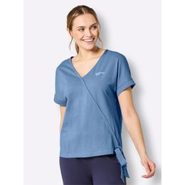 Catamaran Sports Damen Funktionsshirt in Wickel-Optik, mittelblau, Gr&ouml;&szlig;e 36/38