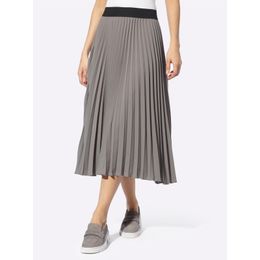Heine Witt Damen Plisseerock mit breitem Dehnbund, grau, Gr&ouml;&szlig;e 48