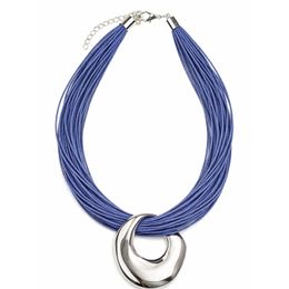 Damen Kette mit Anh&auml;nger "Evora", blau, Basic, Collezione Alessandro, Metall, Halsketten, mit &uuml;ppigem Metallanh&auml;nger