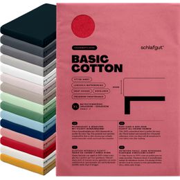 Spannbettlaken Schlafgutrot deep, Jersey, Obermaterial: 100% Baumwolle, Bettlaken, "Basic Cotton Bettlaken, 160 g/m&sup2;, 100% Baumwolle, Spannbetttuch",