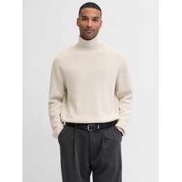 Jack & Jones JACK & JONES Herren Rollkragenpullover "JPRBLAMILANO STITCH KNIT ROLL NECK"cloud dancer detail:melange, Gr. S, meliert, Strick, Obermaterial: 100%