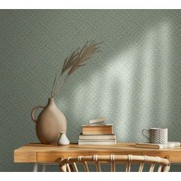 marburg Vliestapete "Tapete Fischgratmuster Klein", B/L: 0,53m x 10,05m, Rollen: 1, gr&uuml;n, Wohnzimmer, Tapeten, moderne Vliestapete f&uuml;r Wohnzimmer