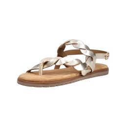 Lazamani Damen Riemchensandale "Lazamani Sandalen Leder/Textil", Gr. 36gold, Leder, Textil, Schuhe