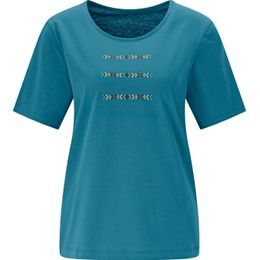 Damen Kurzarmshirt mit platziertem Druck topas, Gr&ouml;&szlig;e 48