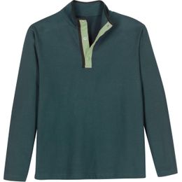 Herren Sweatshirt mit Stehkragen petrol-eucalyptus, Gr&ouml;&szlig;e 44/46
