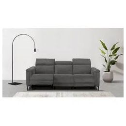 3-Sitzer OTTO HOME "LUND Cord, B. 222cm, manuelle/elektrische Relaxfunktion in 2 Sitzen", grau (anthrazit), B:222cm H:97cm T:100cm, 100% Polyester, Sofas, USB-C bei elektrischer Ausf&uuml;hrung, Kopfteilverstellung