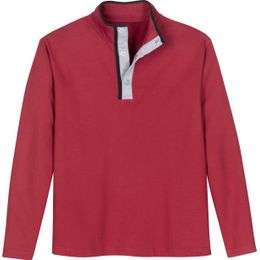 Herren Sweatshirt mit Stehkragen dunkelrot-grau, Gr&ouml;&szlig;e 48/50