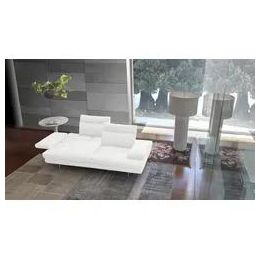 3-Sitzer Calia italia "Toby Wing, 208 cm breit, Designsofa mit hohem Sitzkomfort", wei&szlig; (bianco puro bull), B:208cm H:90cm T:113cm, Leder BULL (100% Leder), Sofas, inklusive Sitztiefenverstellung, F&uuml;&szlig;e in Chrom gl&auml;nzend