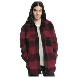 Karohemd Roxy "CHECK JACKET", Herren, Gr. S (36), N-Gr, rot (rot, schwarz), Obermaterial: 100% Polyester, Hemden Karohemd