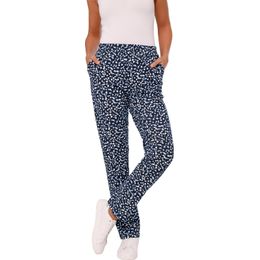 Damen Freizeithose mit Grafik-Print marine-bleu-bedruckt, Gr&ouml;&szlig;e 38