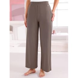 feel good Damen Dehnbund-Hose mit weitem Bein, dunkeltaupe, Gr&ouml;&szlig;e 18/19