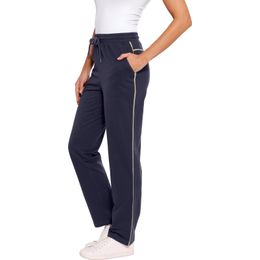 Damen Freizeithose mit Kontrastpaspeln marine, Gr&ouml;&szlig;e 50