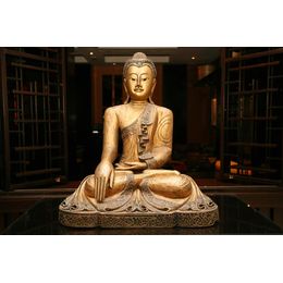 papermoon Fototapete "Goldener Buddha", B/L: 2m x 1,49m, Bahnen: 4 Stk., bunt, Schlafzimmer, Tapeten