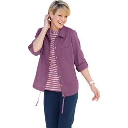 Damen Hemdbluse in Cord-Qualit&auml;t violett, Gr&ouml;&szlig;e 38